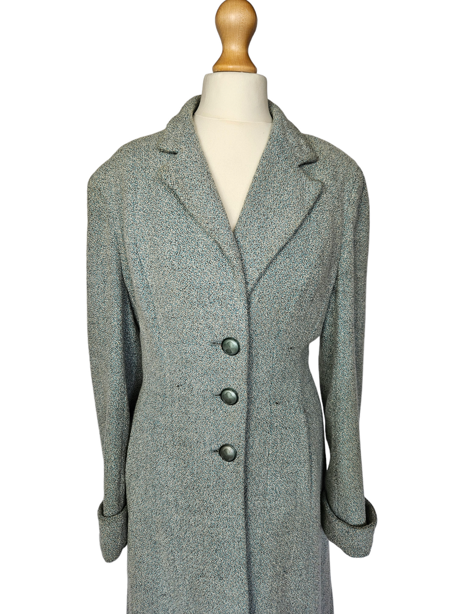 1940s Duck Egg Blue Flecked Coat – Lucy Amelia's Vintage