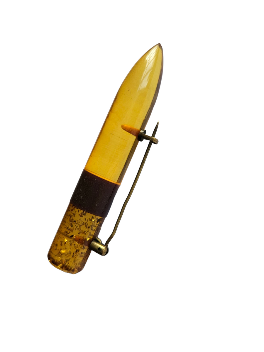 1940s Apple Juice Confetti Bakelite Bullet Brooch – Lucy Amelia's Vintage